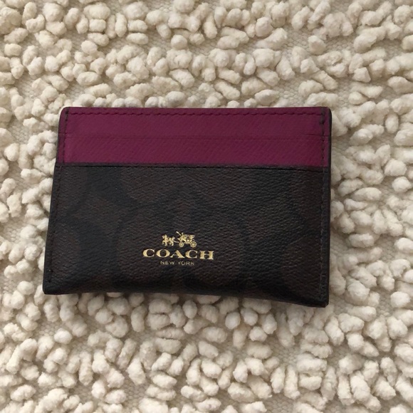 Coach | Bags | Nwot Coach Cc Case In Signature Canvas | Poshmark